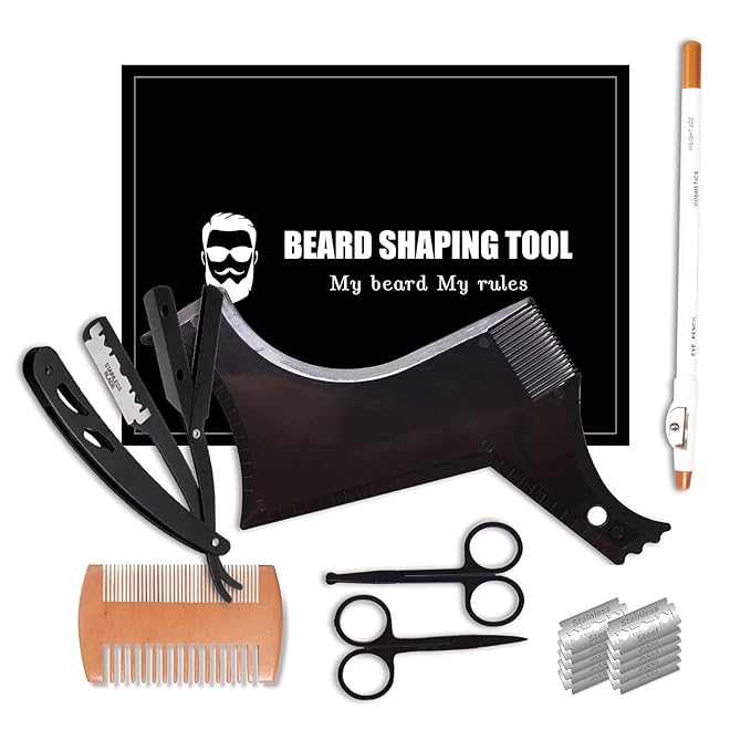 Amazon.com: Beard Shaper, Beard Shaping Tools, Include Beard Template ...