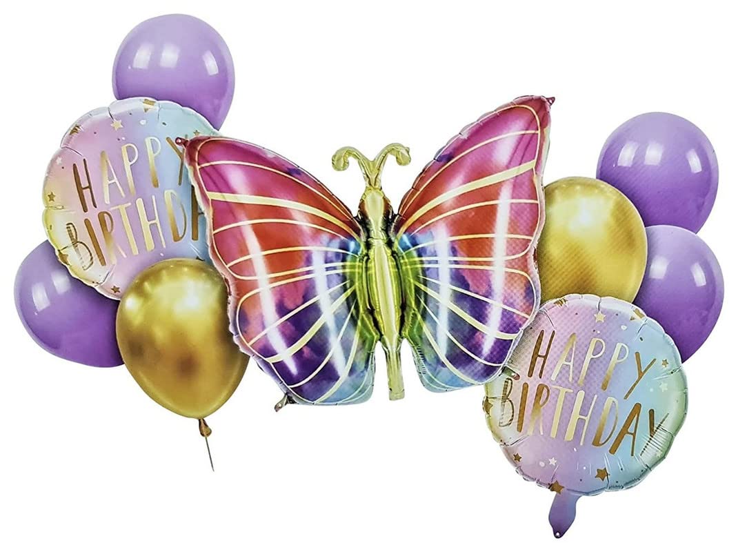 9 Pieces Butterfly Foil Balloons Set|Butterfly Fairy Balloon Butterfly ...