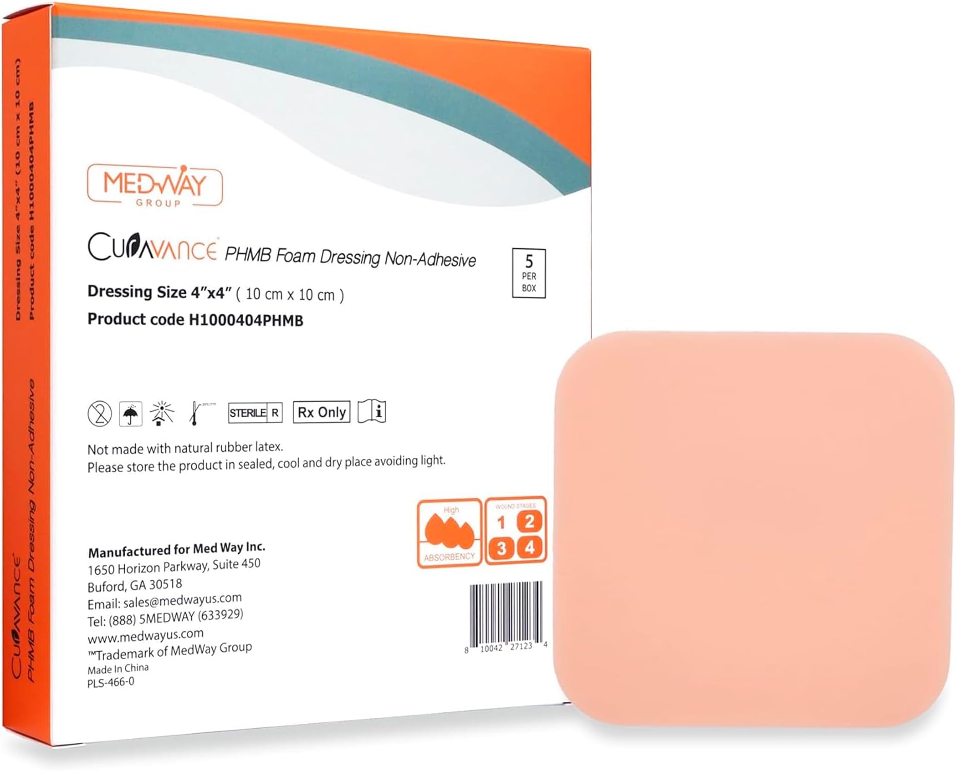Amazon.com: MedVance PHMB Waterproof Non-Adhesive Hydrophilic Foam ...