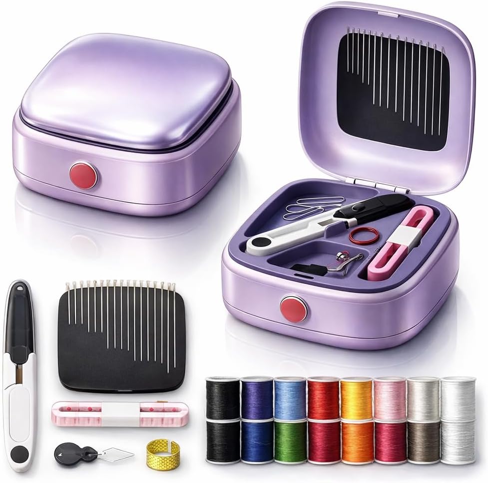 Amazon.com: Magnetic Travel Sewing Kit, Portable Mini Sewing Kit with ...