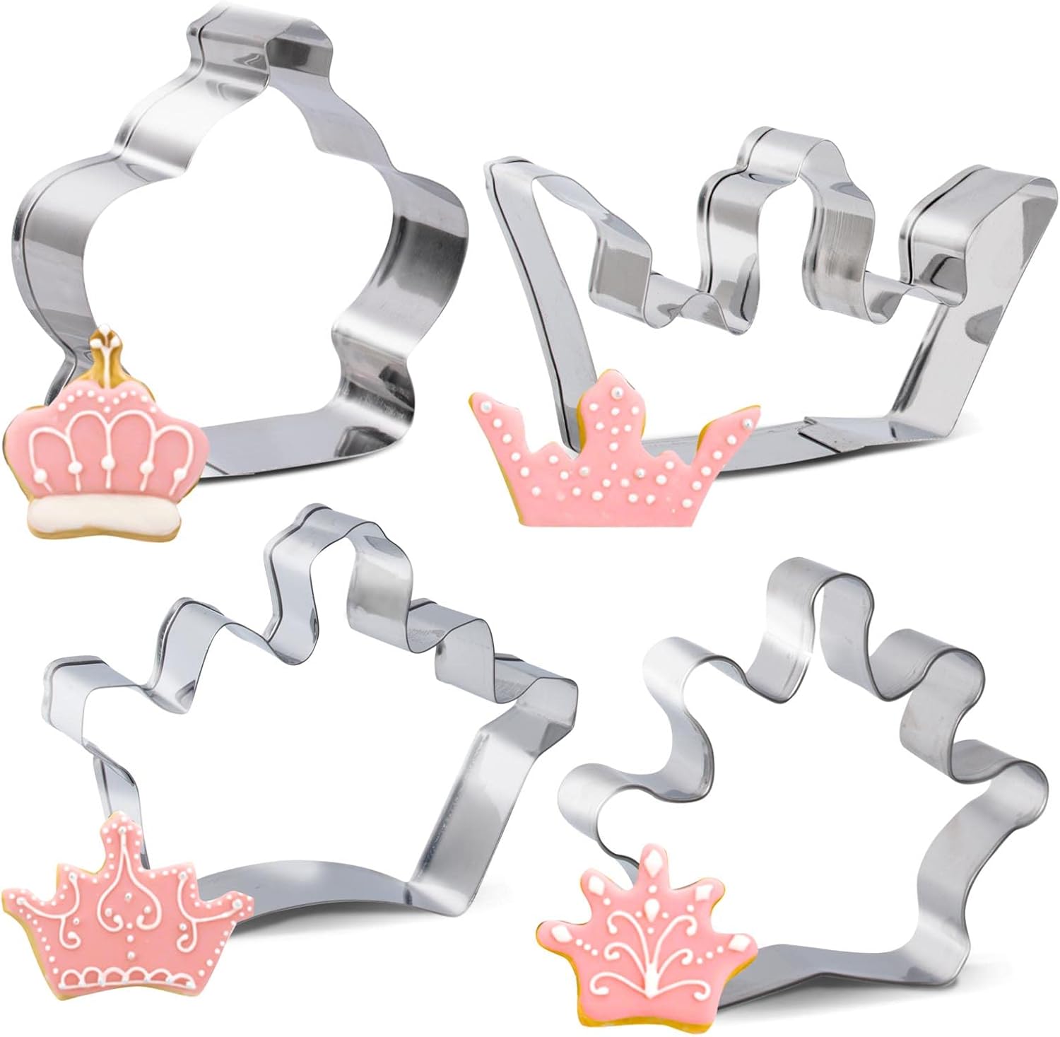 AWAVM Crown Cookie Cutter,4 PCS Cookie Cutters for King Charles III ...