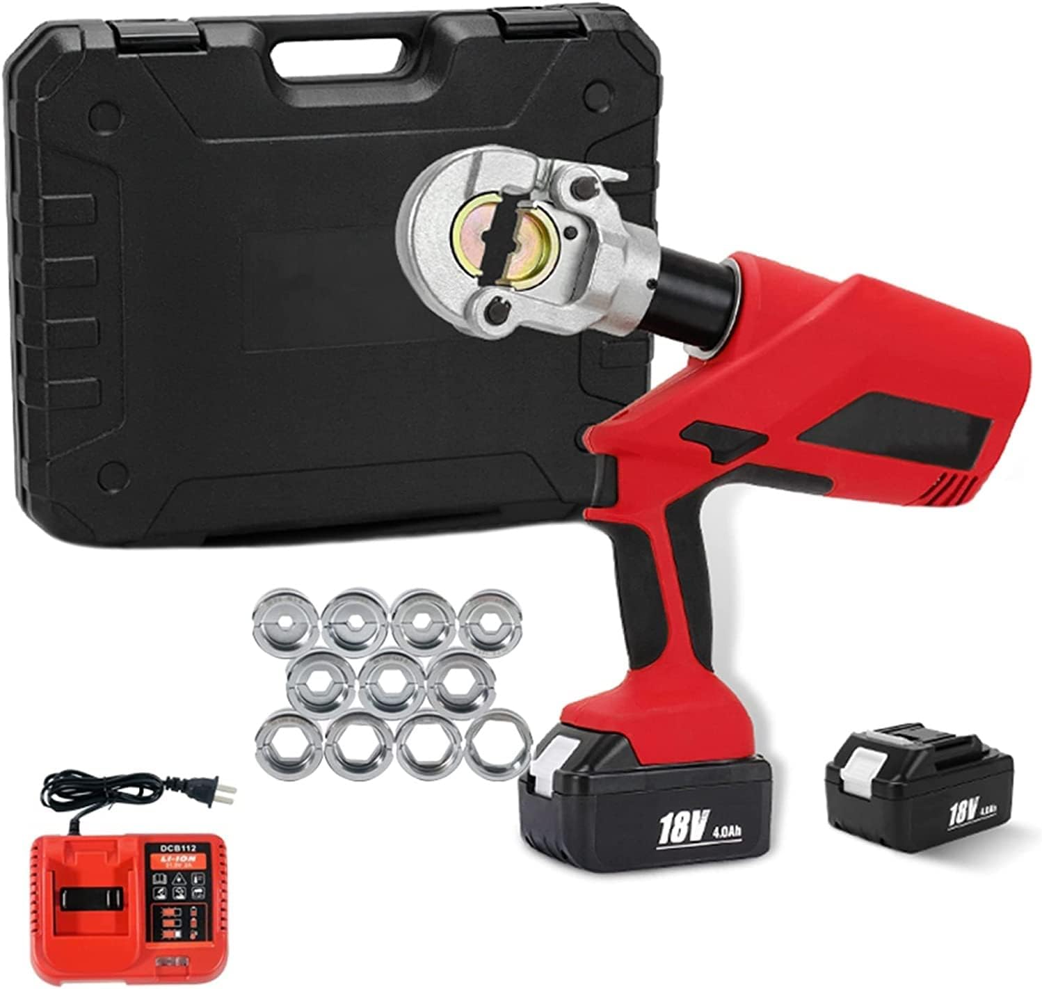 cable crimping tool 6 Tons 11 Dies Hydraulic Wire Crimper, Battery ...