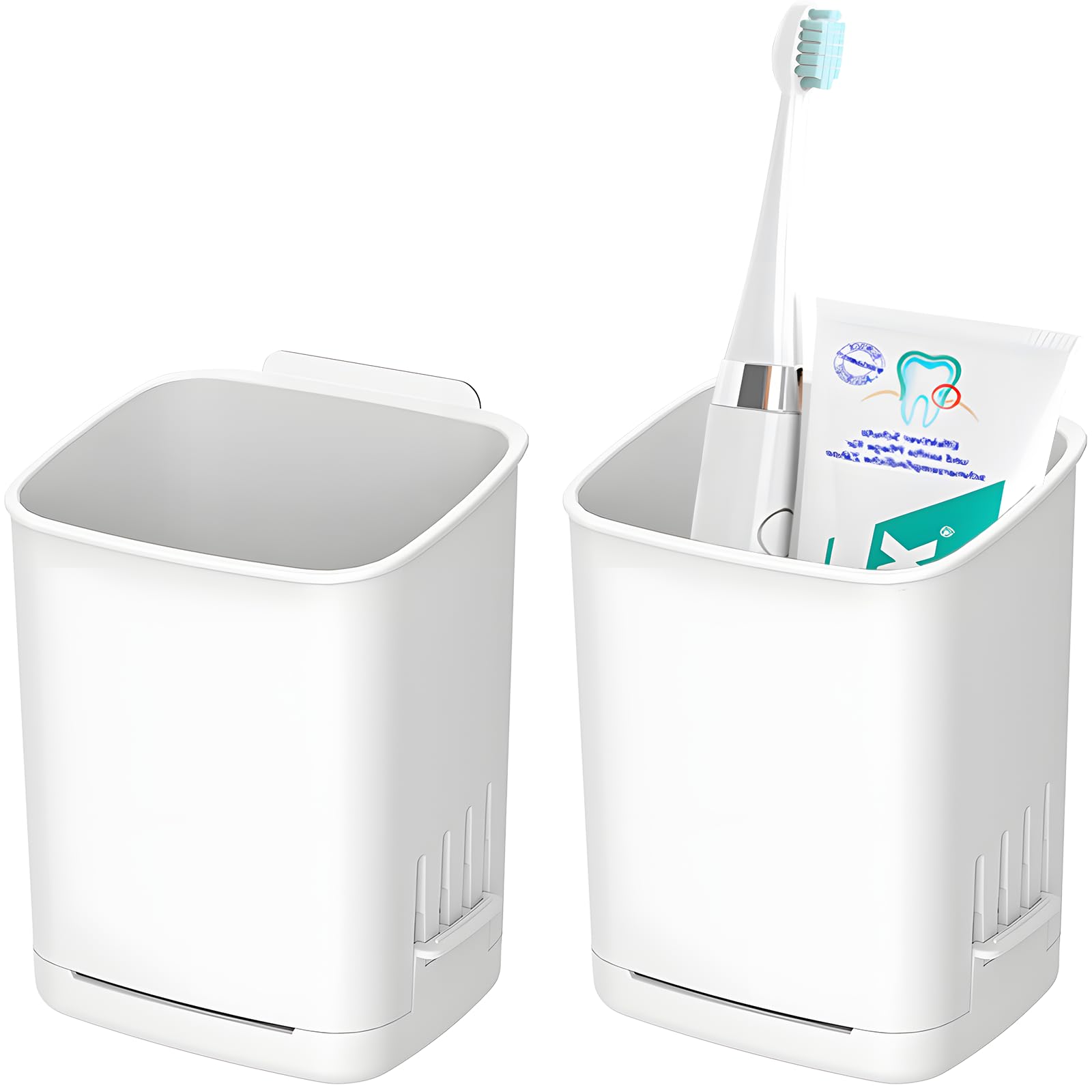 Amazon.com: 2 Packs Wall Mounted Toothbrush Holders, Self Adhesive ...