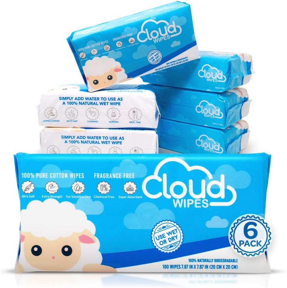 Amazon.com: COTTONCARE Baby Dry Wipe,100% Cotton,dry wipe cotton ...