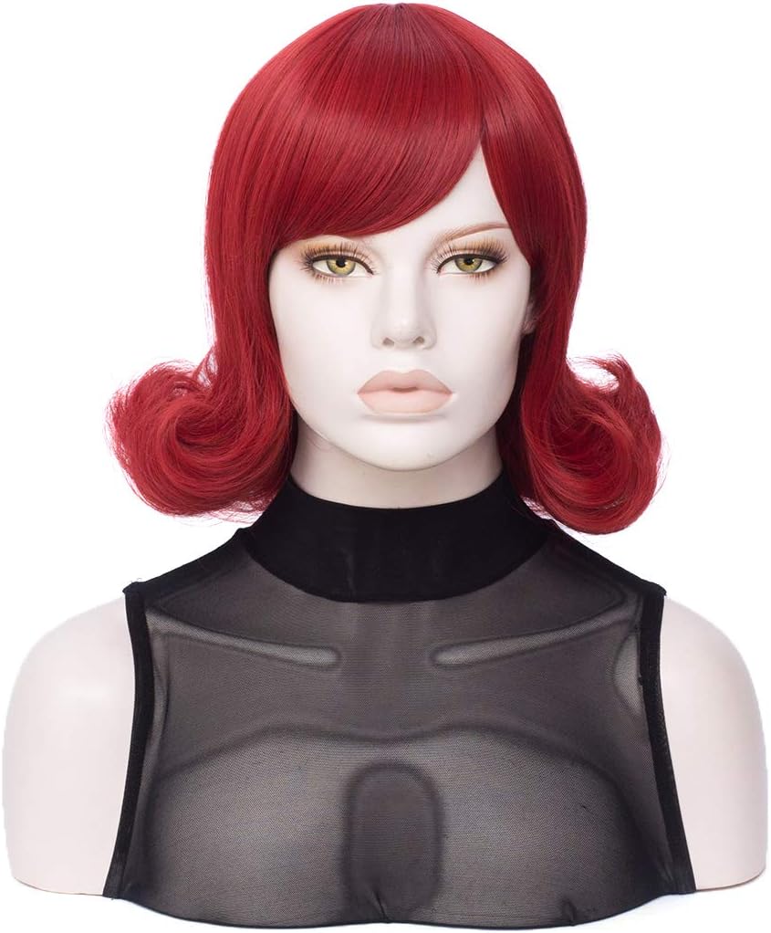 Amazon.com: Luismia Green Flip Wig Disgust Wig 60s Green Bob Wig 50s ...