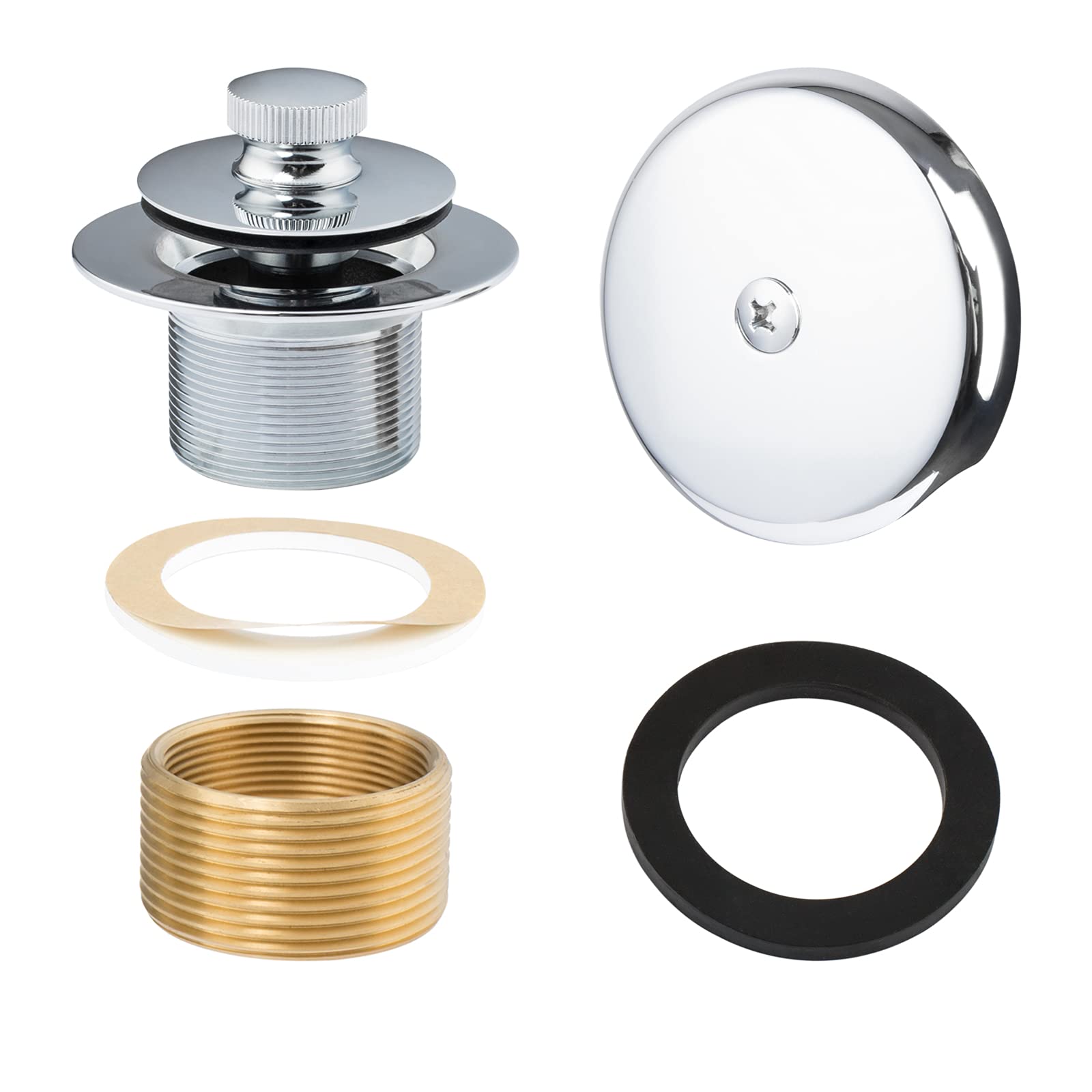 Artiwell Push & Lock Tub Trim Set with Single-Hole Overflow Faceplate ...