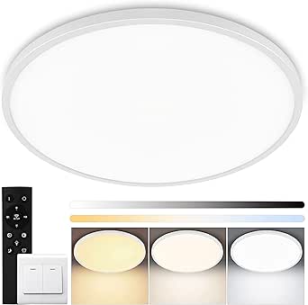 KIWIVIC 24in LED Flush Mount Ceiling Light Fixture, 56W Dimmable LED ...