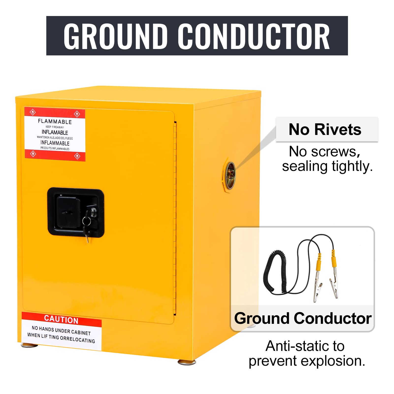 Flammable Storage Cabinet KQZZIV Fireproof Flammable Safety Cabinet, 30 ...