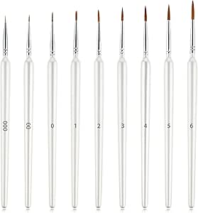 Amazon.com: 9 Pcs Thin Paint Brushes Small Paint Brushes Fine Detail ...