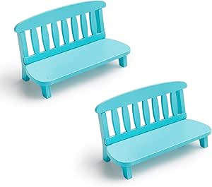 Amazon.com: 2 Pcs Miniature Wooden Bench Miniature Chair Miniature Park ...