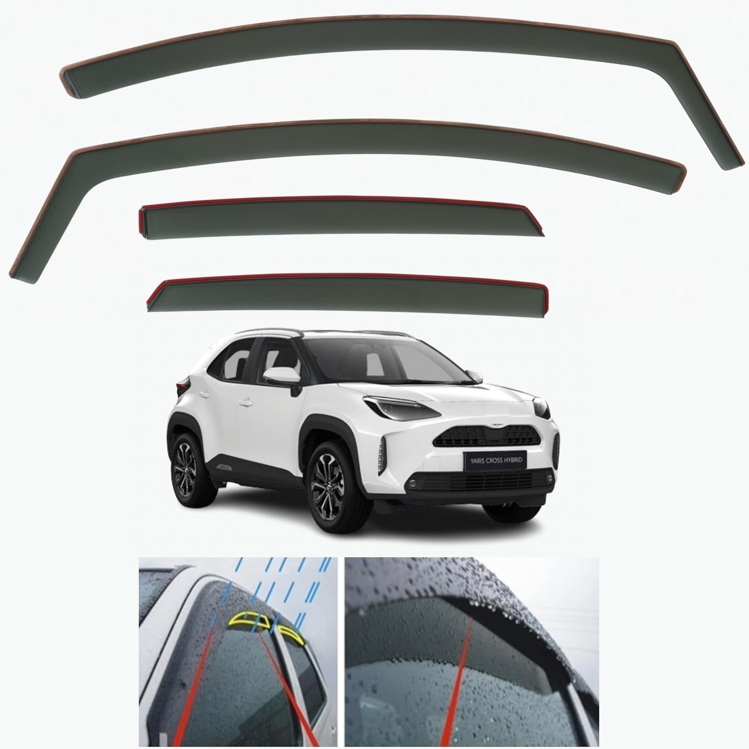 Ac Wow 4x Wind Deflectors For Toyota Yaris Cross Hybrid | Desertcart INDIA