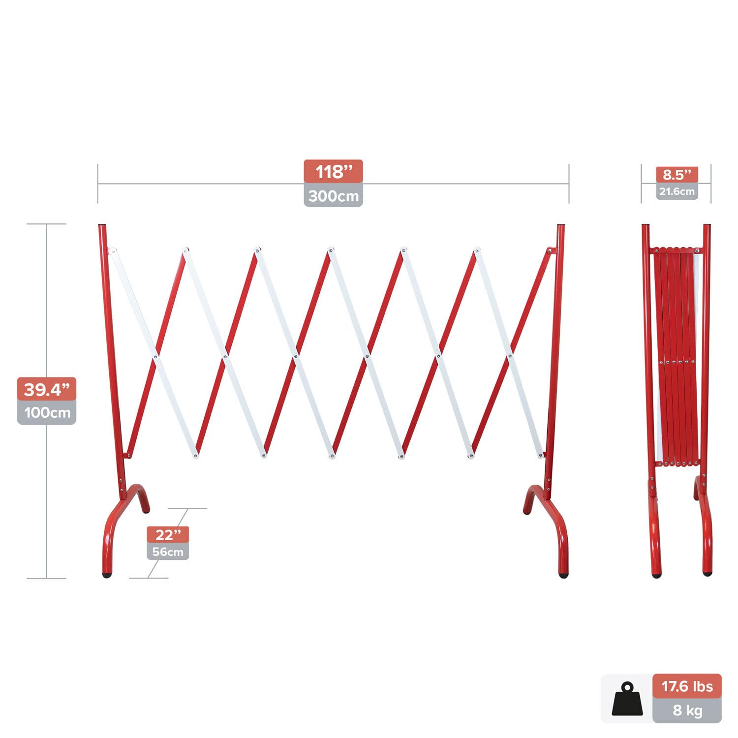 Snapklik.com : 10 Feet Extendable Safety Barrier - Red/White Fence Gate ...