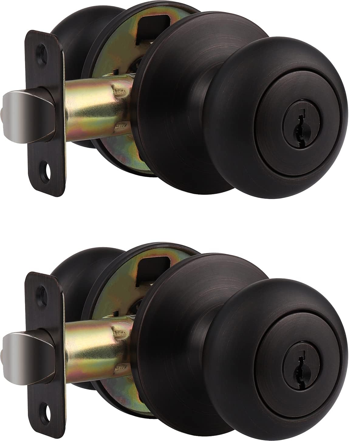 home improvement direct 2 Pack Keyed Entry Door Knob, Keyed Alike Round ...