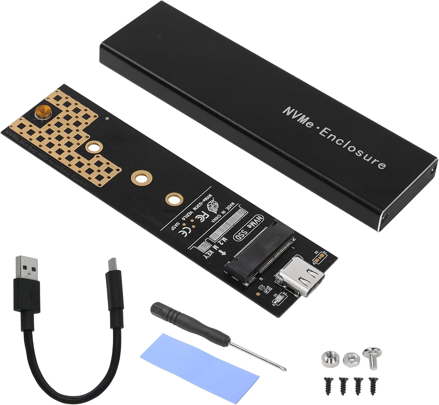 CERRXIAN USB C to M.2 NVMe SSD Enclosure, Type C USB 3.1 Gen 2 10Gbps M ...