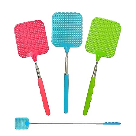 Amazon.com: 3 PCS Extendable Fly Swatter Plastic Fly Swatter Racket ...