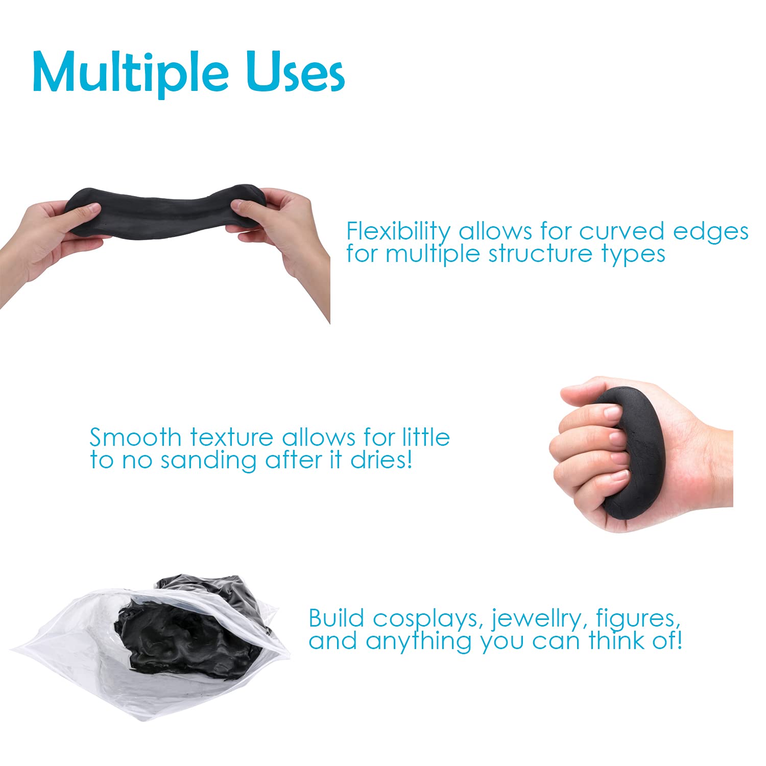 Buy Houseables Moldable Cosplay Foam Clay, Air Dry, Sculpting, Molding ...