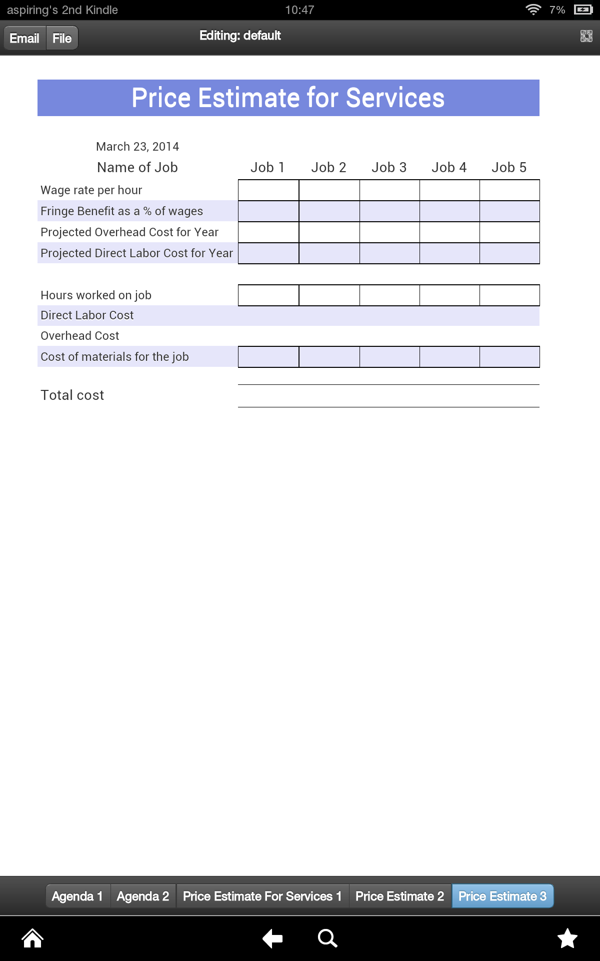 Price estimate for services - App on Amazon Appstore
