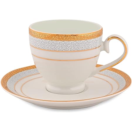 Buy Hitkari Potteries - Blue Elegance Cups & Saucer Set for 6 for ...