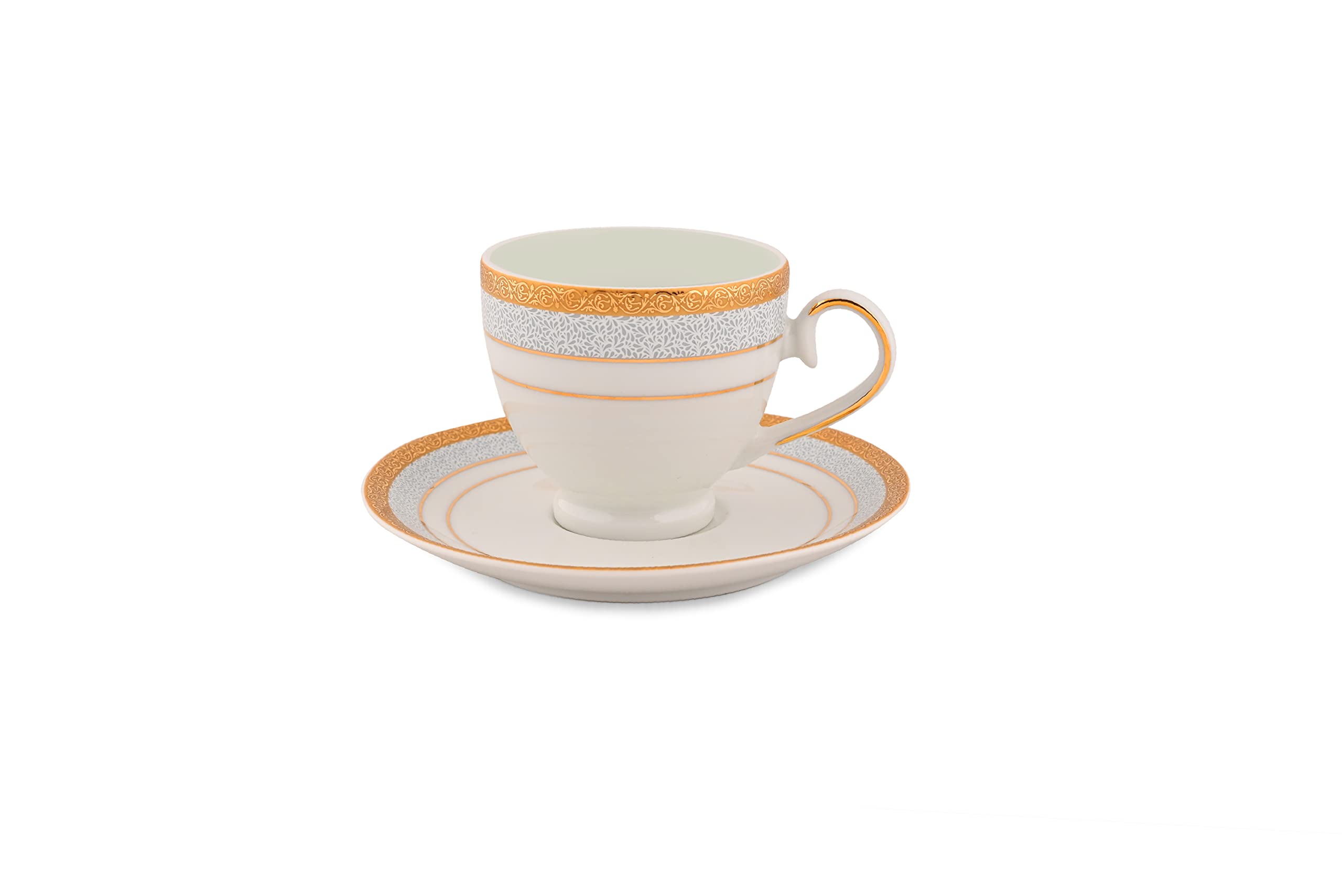 Buy Hitkari Potteries - Blue Elegance Cups & Saucer Set for 6 for ...