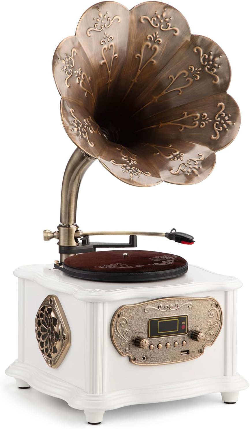 Amazon.com: Retro Phonograph Record Player Bluetooth Speaker with with ...