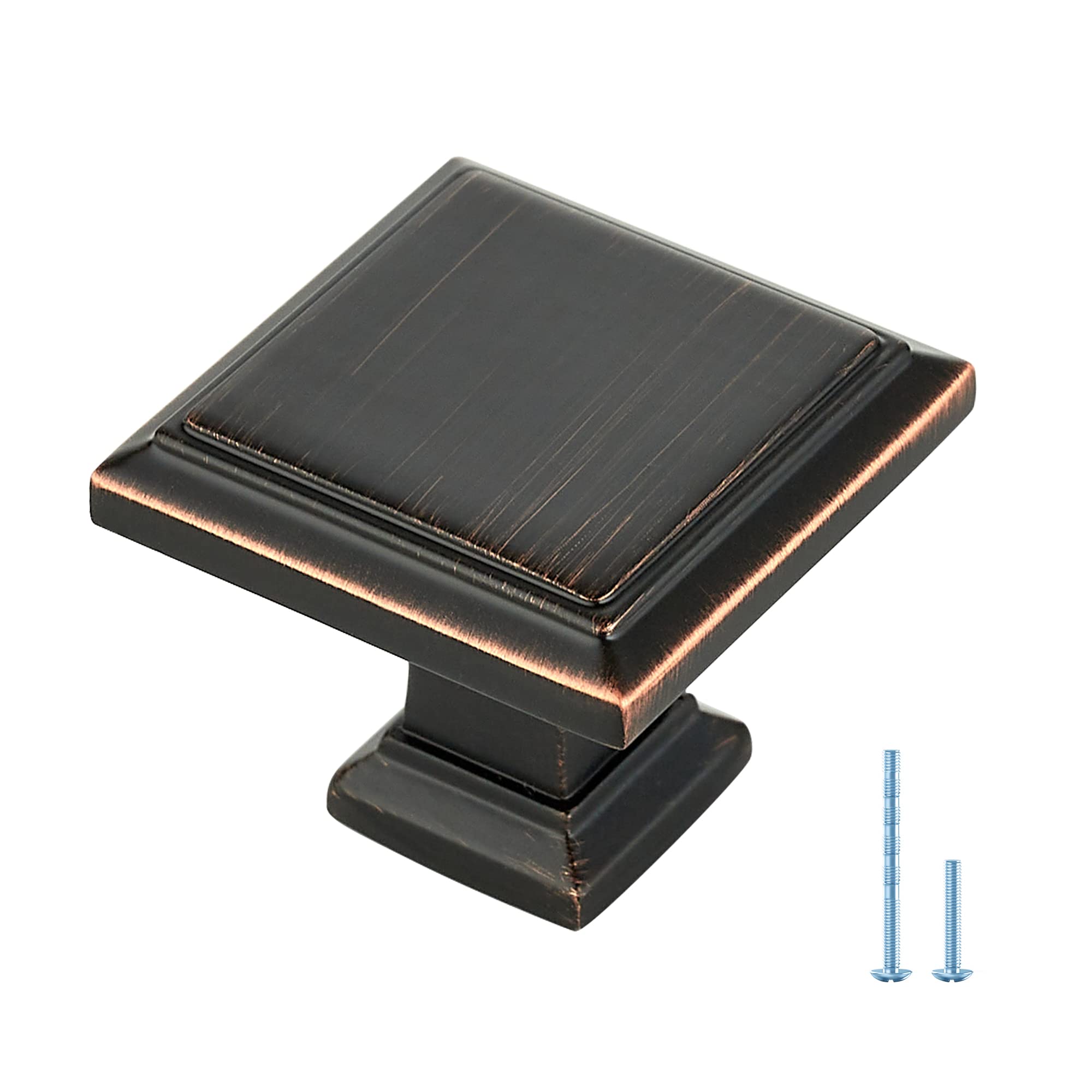 15 Pack Kitchen Cabinet Pulls Square Drawer Pulls Single Hole Cabinet Handles Oil Rubbed Bronze ...