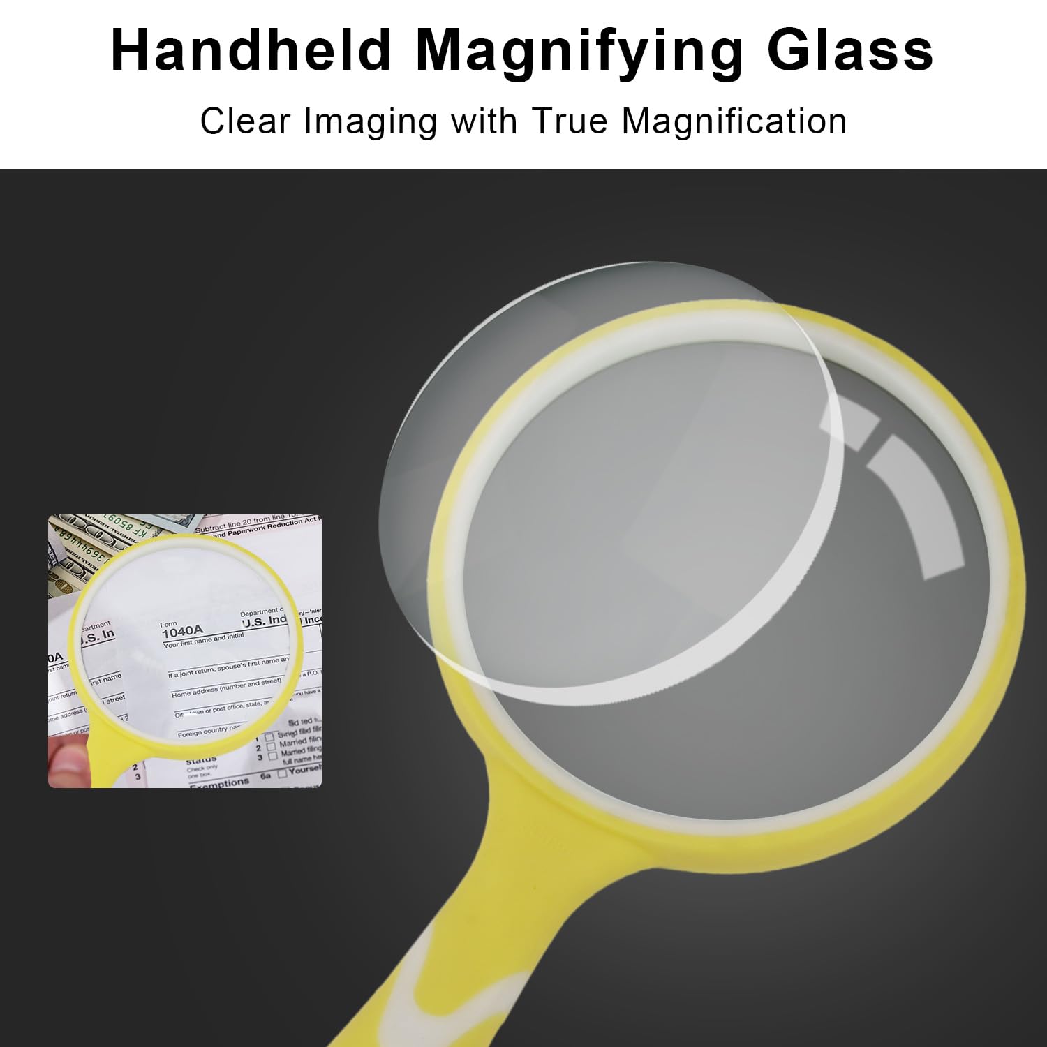 Snapklik.com : Large Magnifying Glass Handheld, Easy To Hold ...