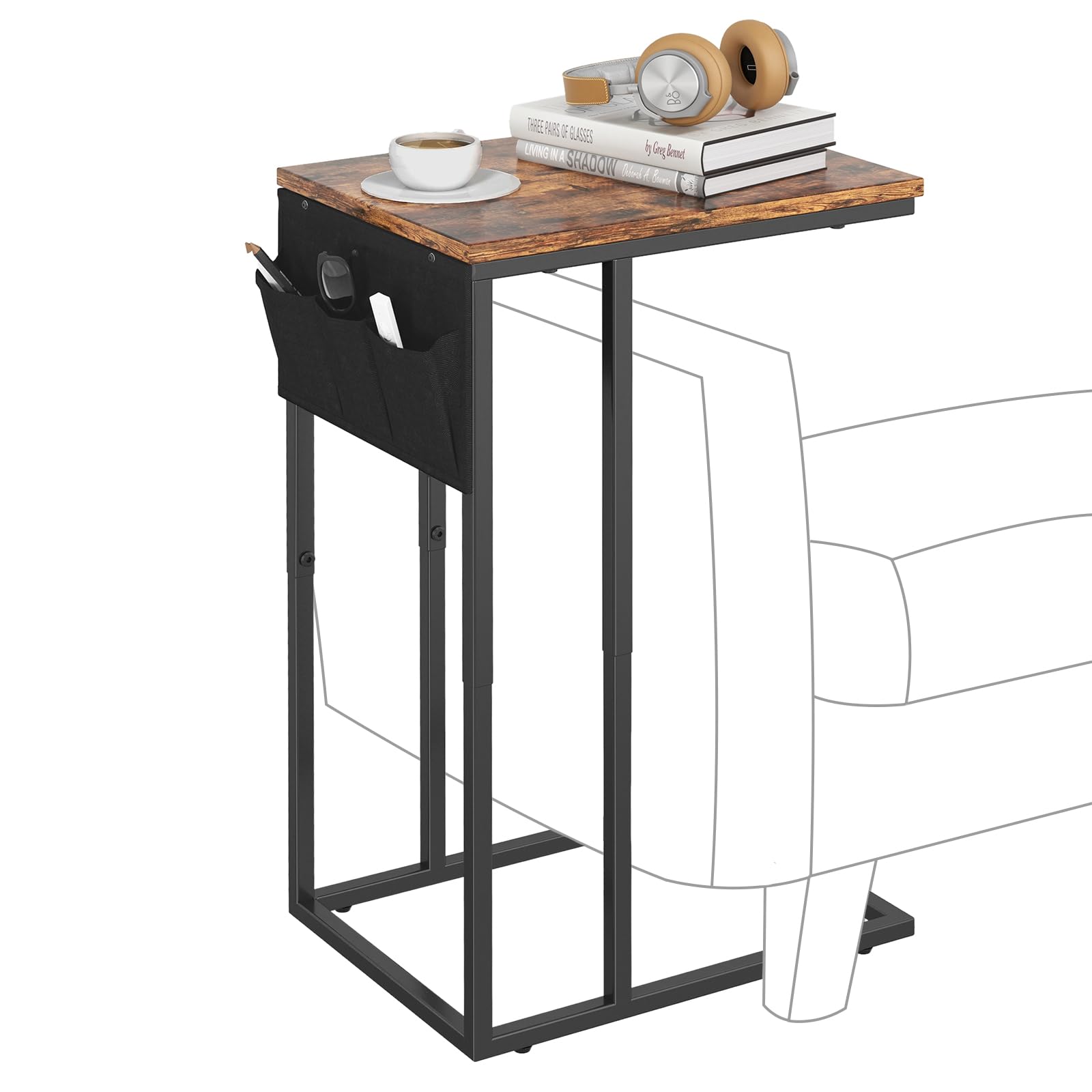 Amazon.com: Livofloral C Shaped End Table for Couch, Small Couch Side ...