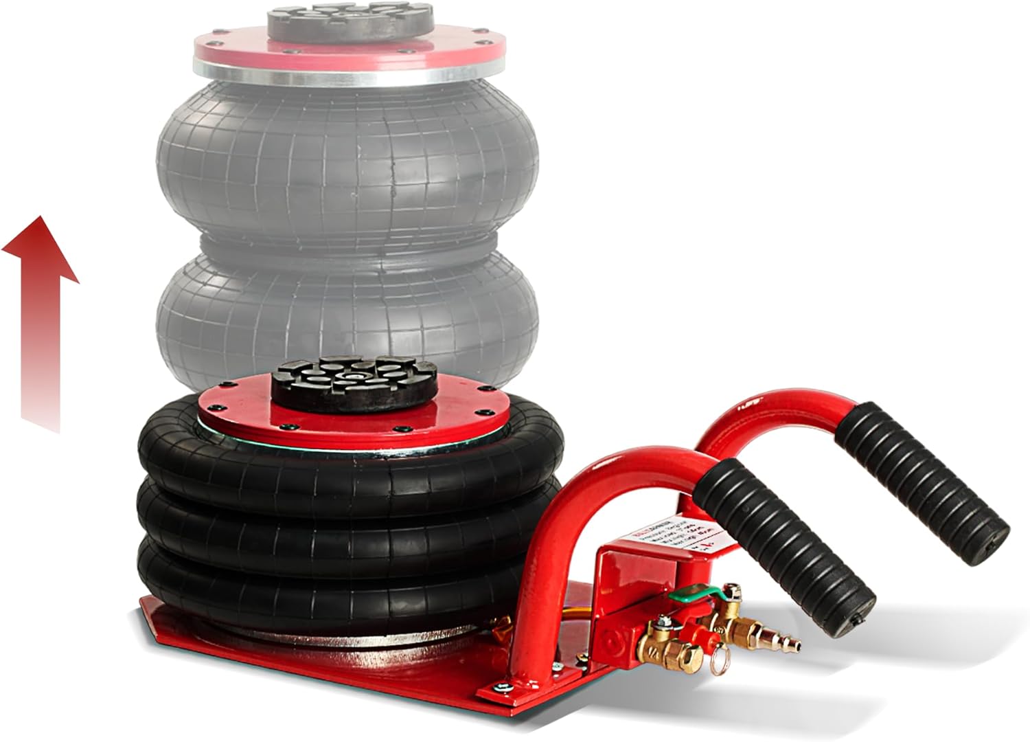 BullsArmor Air Jack 3 Ton (6,600 lbs) Capacity - Heavy Duty Triple Bag Pneumatic Air Bag Car ...