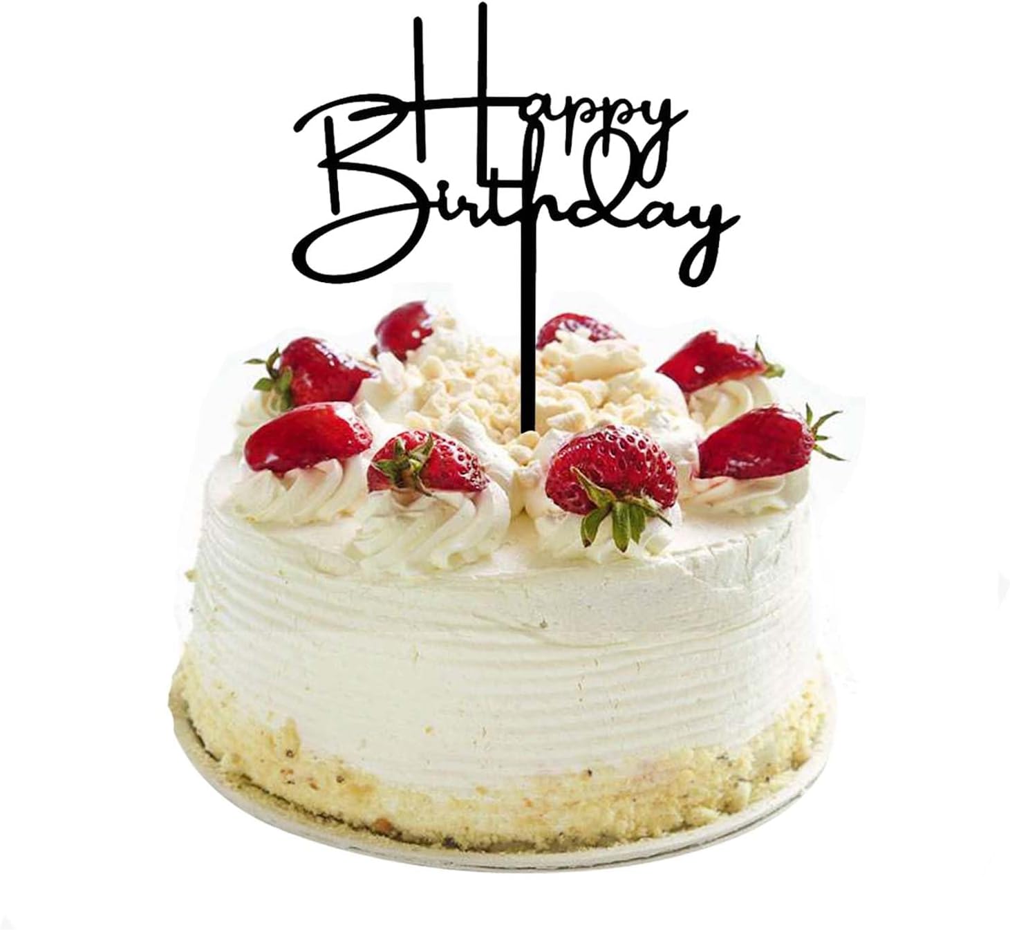 Amazon.com: Happy Birthday Cake Topper sign Black DIY Acrylic Birthday ...
