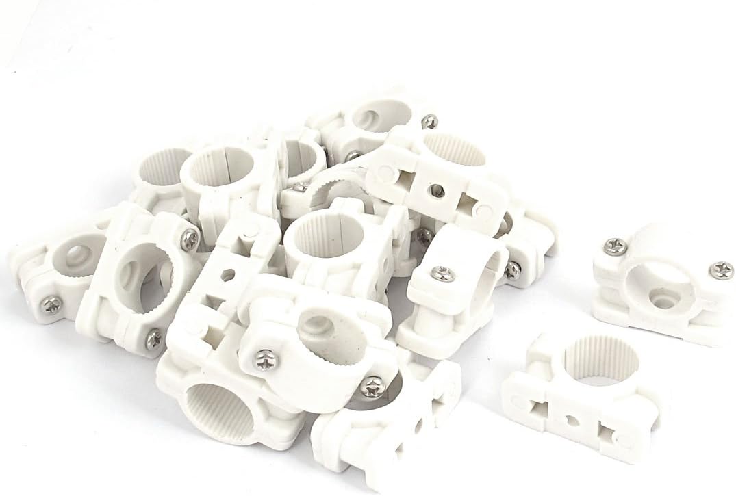 uxcell 20mm Dia Wall Mounted Plastic Pipe Clip Clamp Fastener White ...