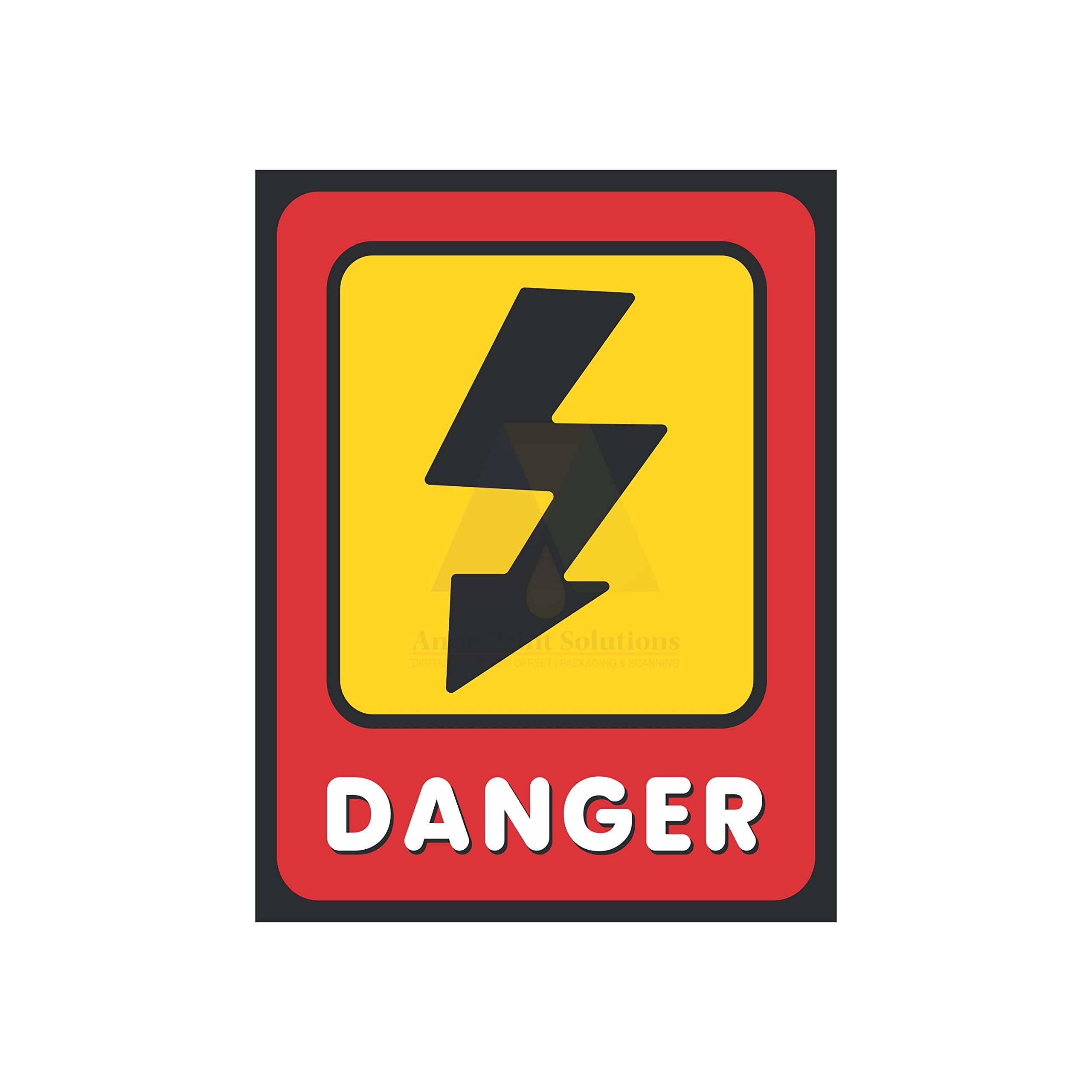 Anne Print Solutions® Danger Stickers Label Self Adhesive Vinyl Pack of ...