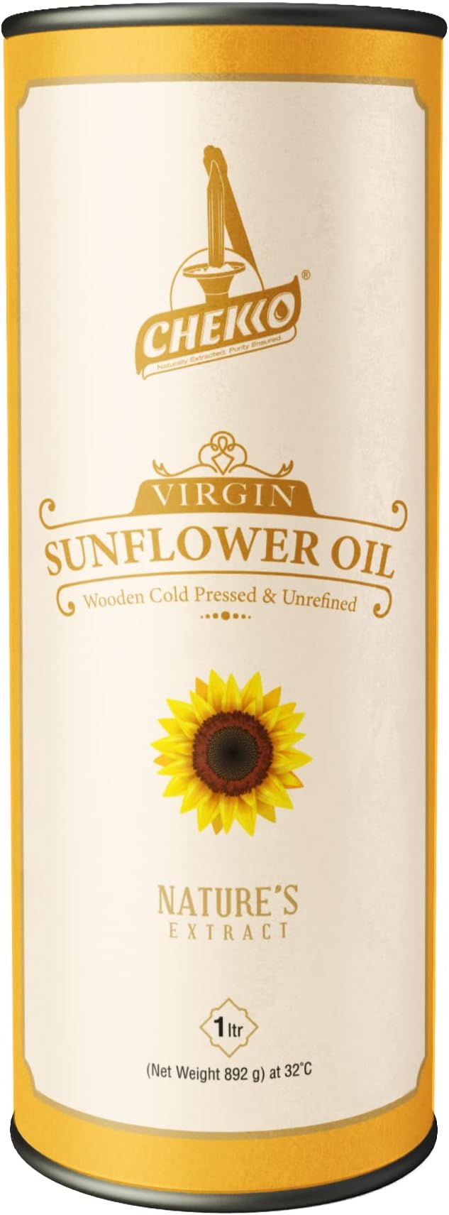 Amazon.com : Chekko Cold Pressed Non GMO Sunflower Oil (Virgin, Kachi ...