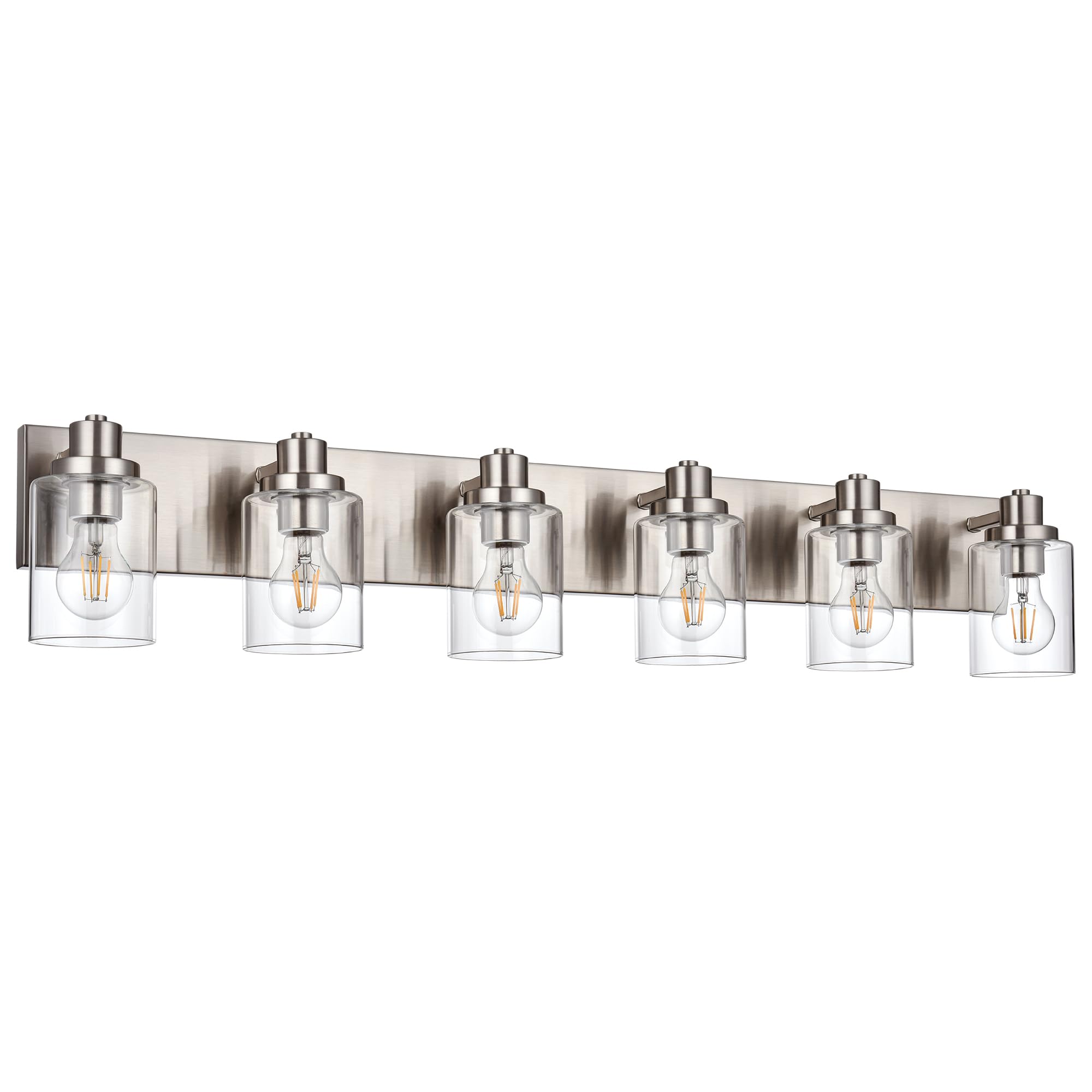 Wanluce 6 Light Bathroom Vanity Light Brushed Nickel Bathroom Lighting ...