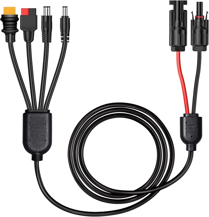 Amazon.com: FlexSolar Solar Panel Charge Cable 6.6FT 14AWG Solar ...