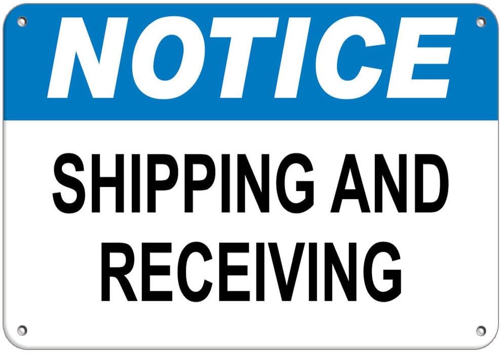 Amazon.com: Notice Shipping and Receiving Hazard Sign Notice Signs ...