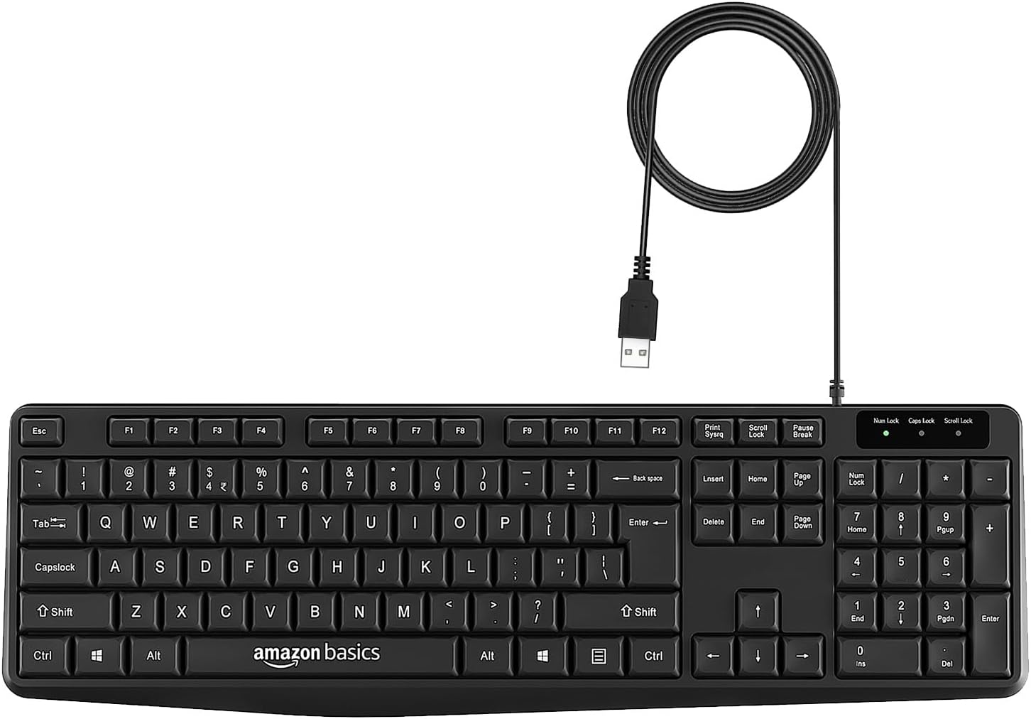 Amazon.in: Buy amazon basics Wired Keyboard with 104 Keys for Windows ...