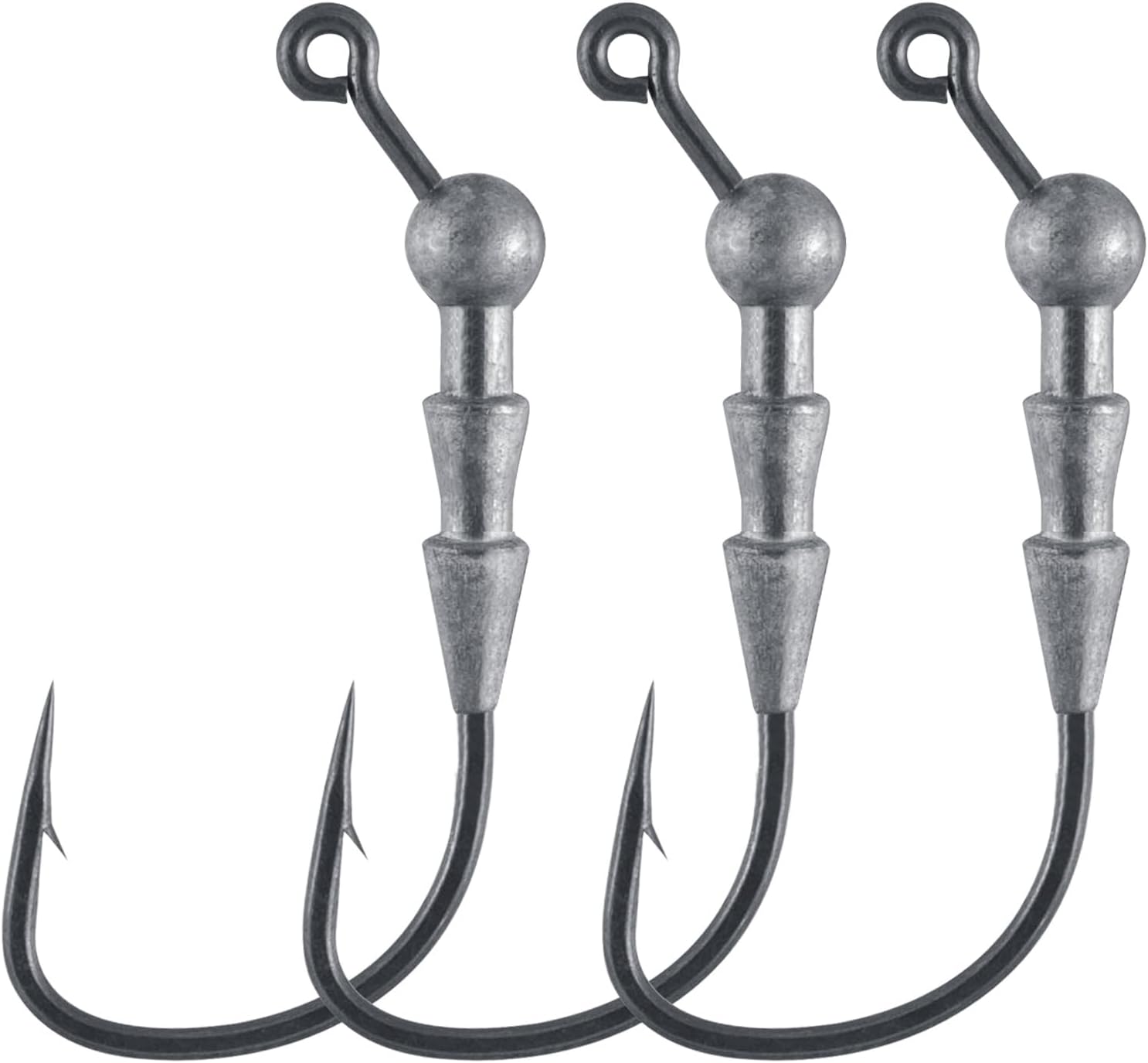 Amazon.com : Dr.Fish 10 Pack Fishing Weighted Wacky Hooks Round Jig ...