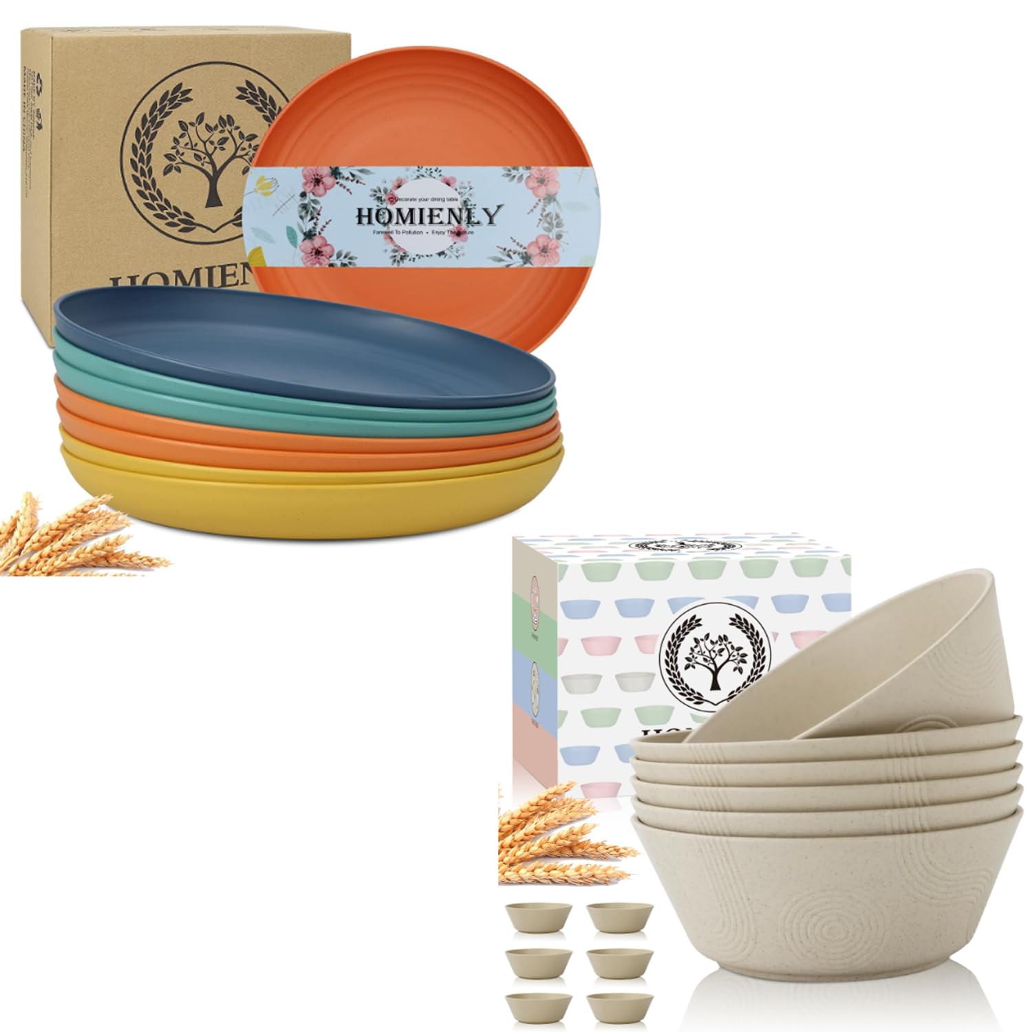 Amazon.com | Homienly Dinnerware Set Dinner Plates Set Microwave and ...