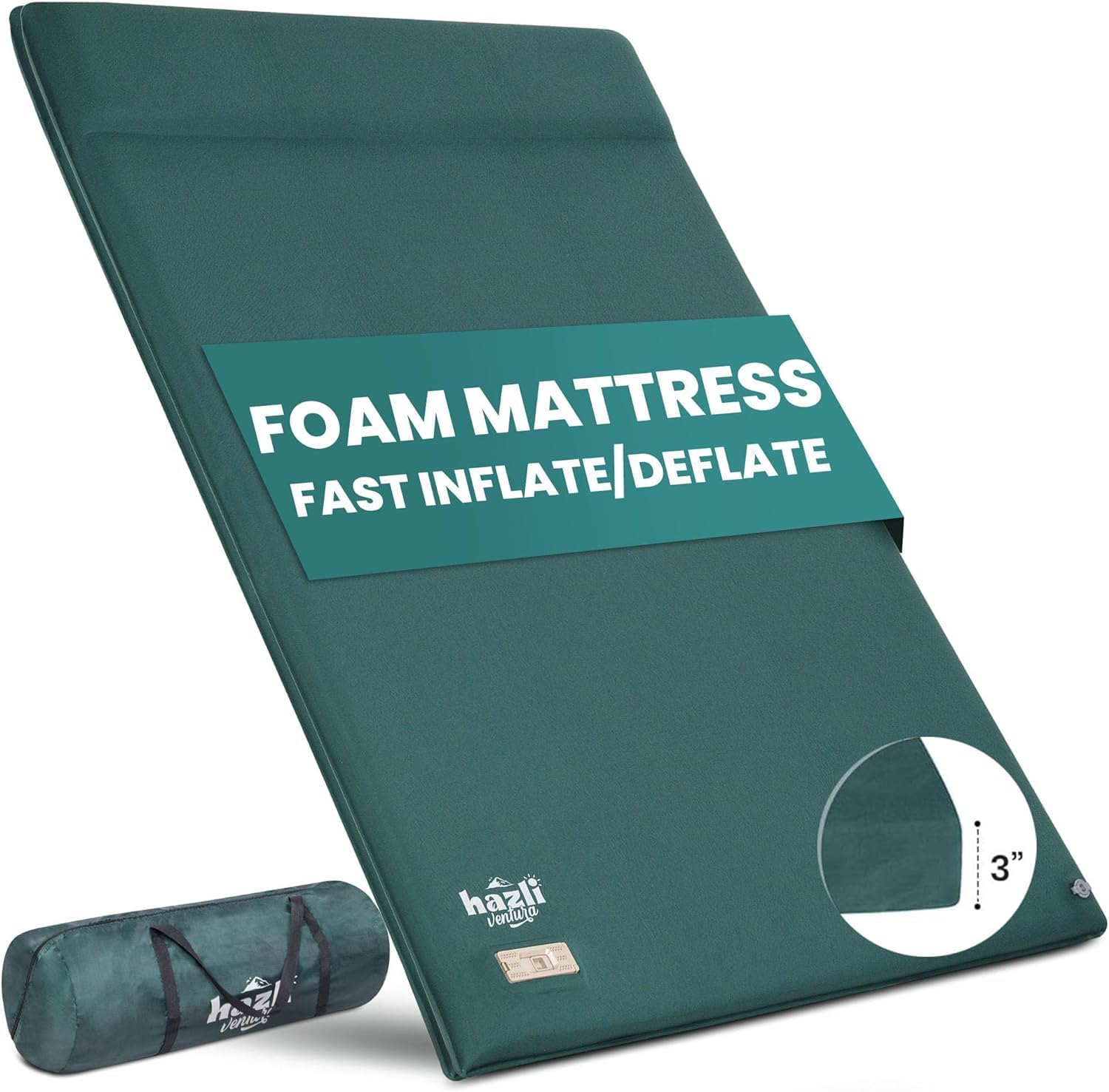 Amazon.com : hazli ComfortMax Self Inflating Foam Camping Mattress with ...
