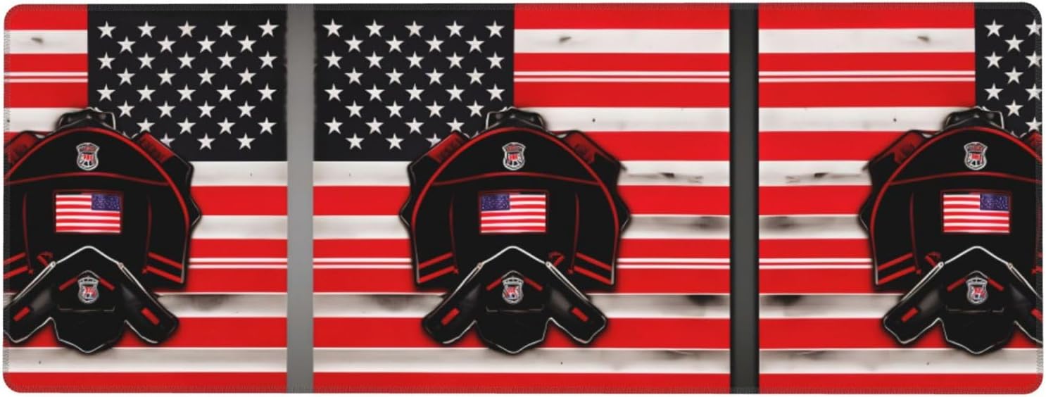 Amazon.com : Red Line Firefighter USA Flag Large-Scale Keyboard Mat ...