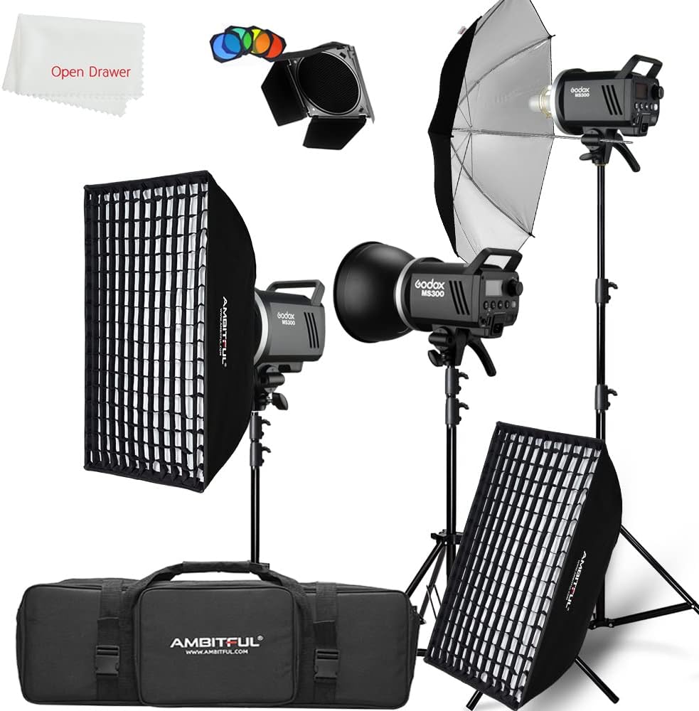 Amazon.com : Godox MS300 Studio Light Kit, 900W Studio Strobe Flash ...