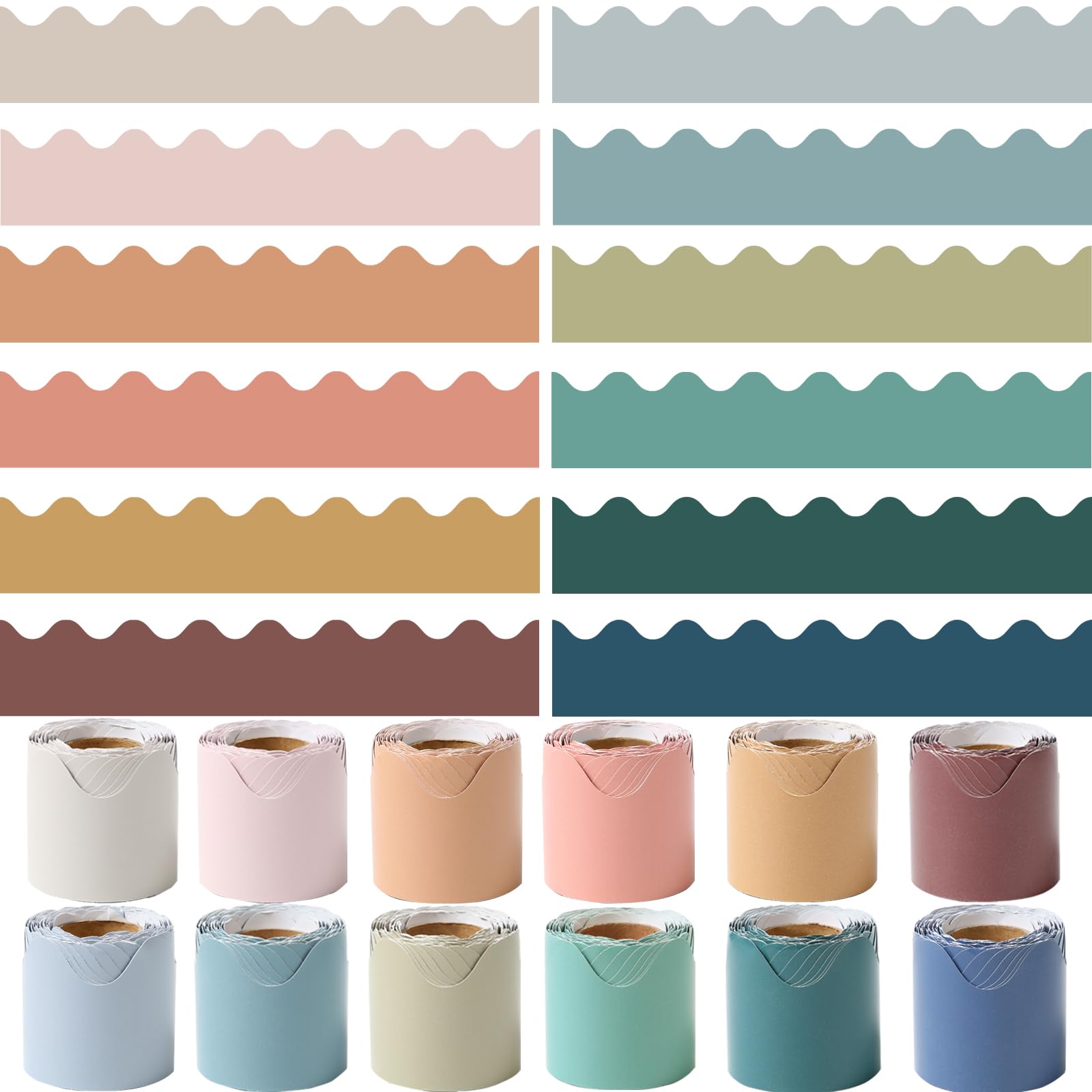 Snapklik.com : 12 Rolls 393.6 Feet Bulletin Board Borders,Boho Colors ...
