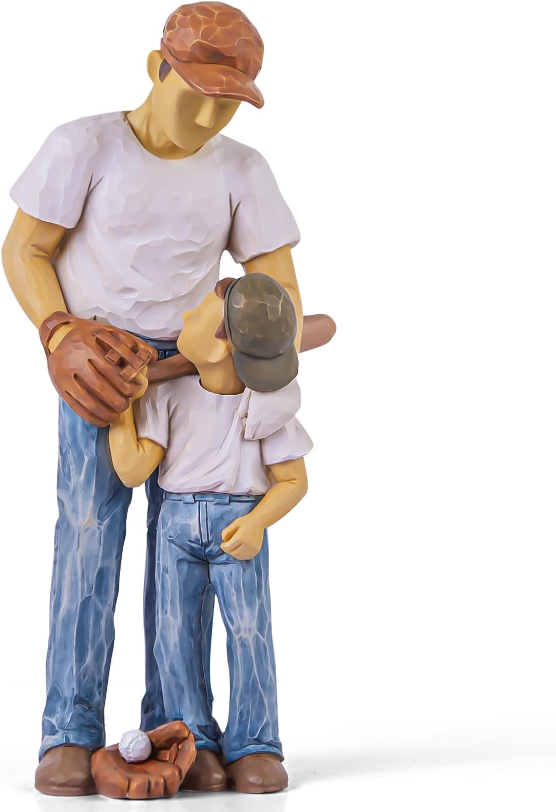 Amazon.com: AIDLNS Father and Son Figurines, Dad and Son Play Baseball ...
