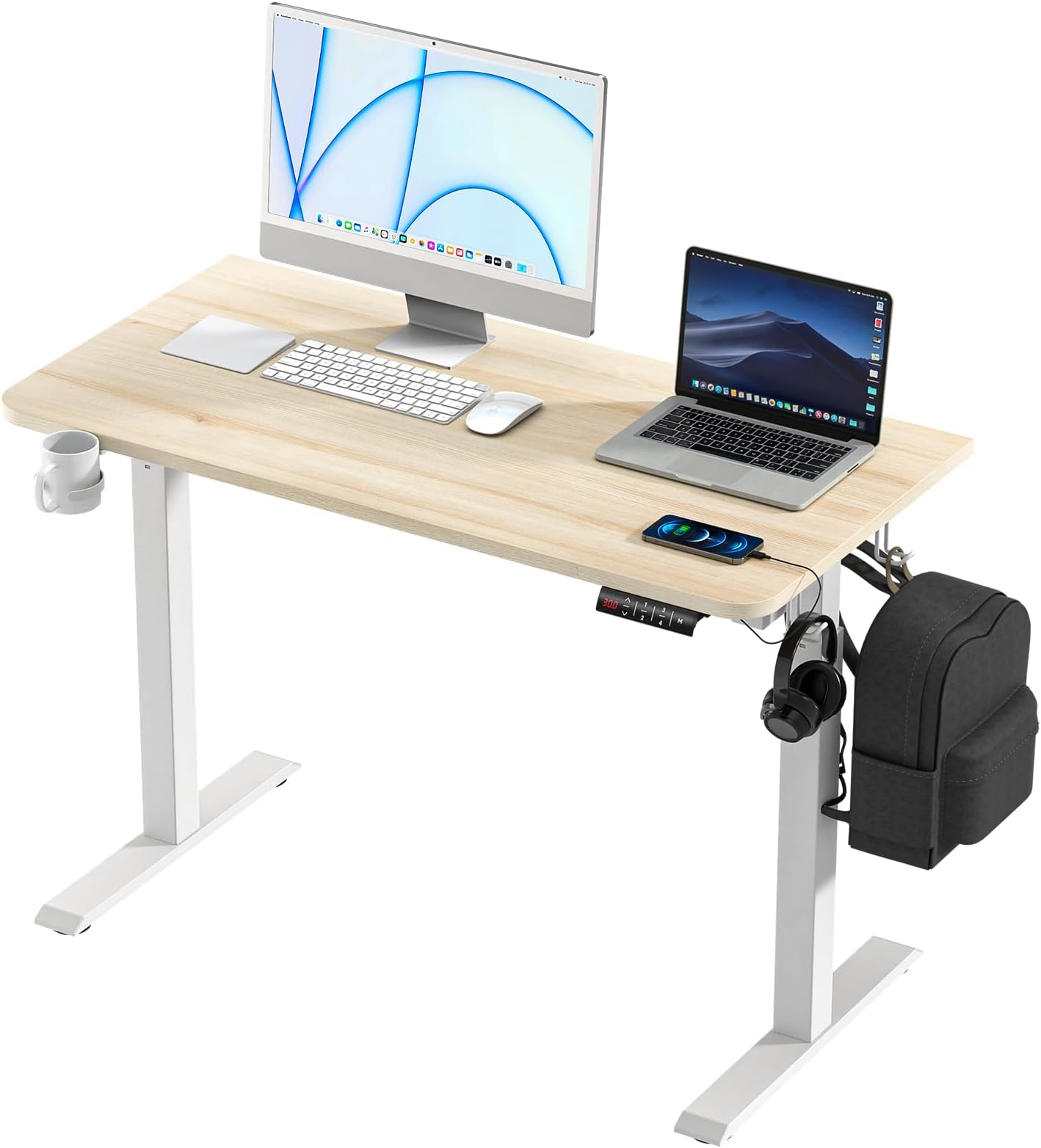 Marsail Höhenverstellbarer Schreibtisch, 120 x 60 cm Elektrischer ...