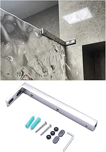 Amazon.com: Fixed Glass Shower Panel Glass to Wall Support Bar ...