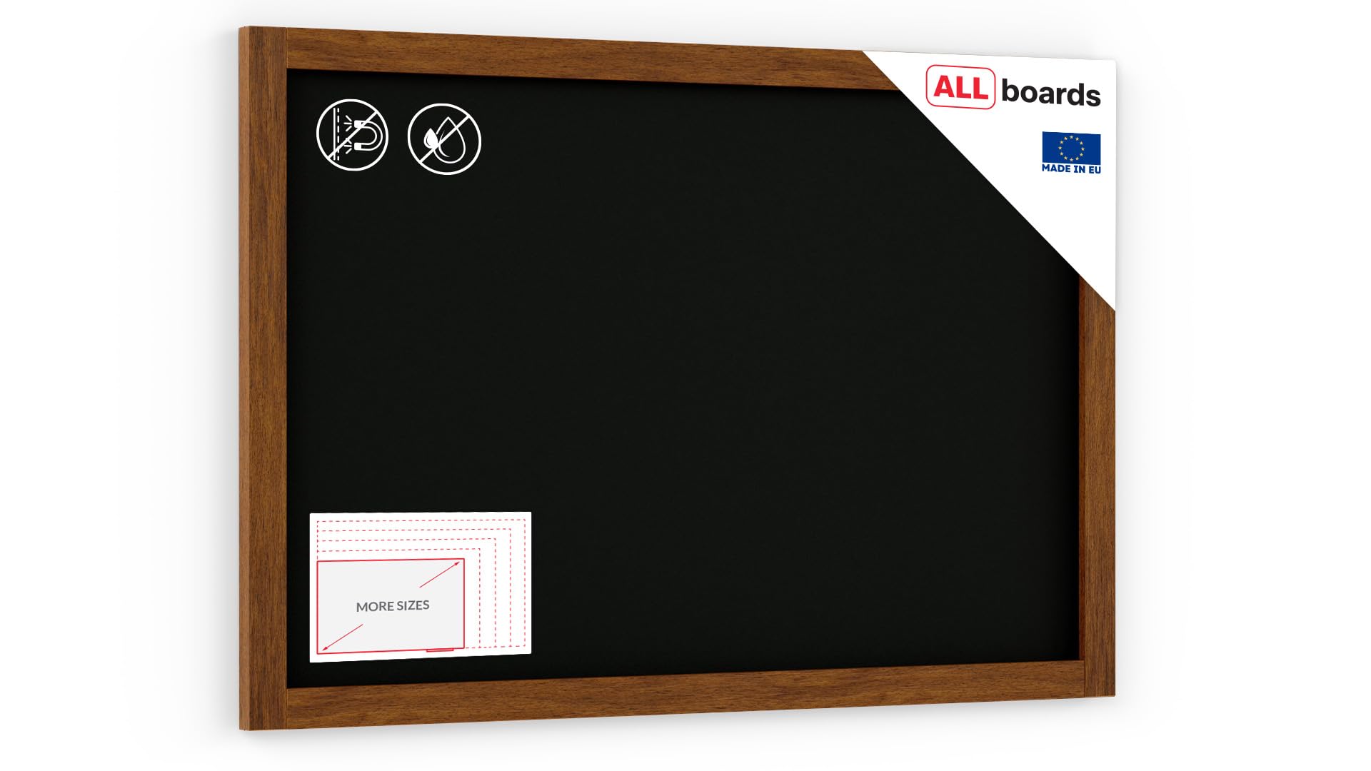 ALLboards Chalkboard with Varnished Wooden Frame 90x60cm, Chalk Writing ...