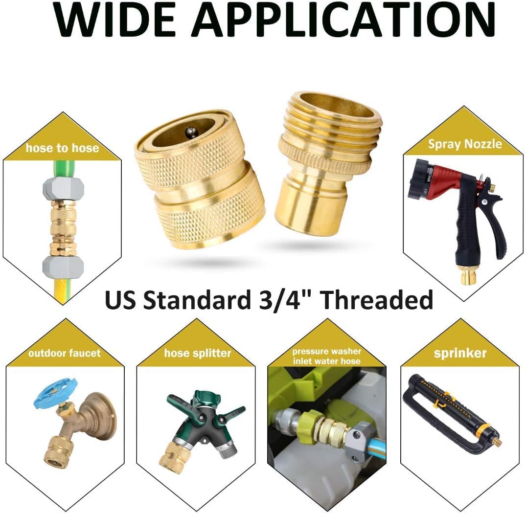 Snapklik.com : STYDDI Brass Full Flow Garden Hose Quick Connect ...