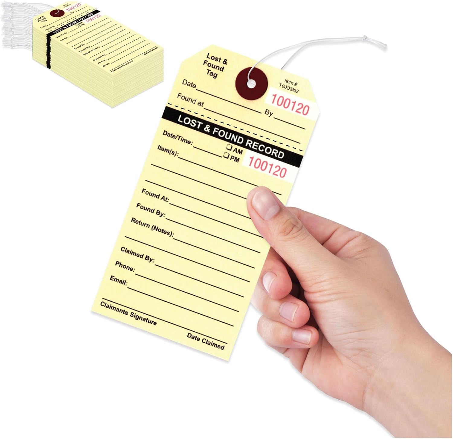 Amazon.com : Lost & Found Tags with Elastic String Attached. 500 Tags ...