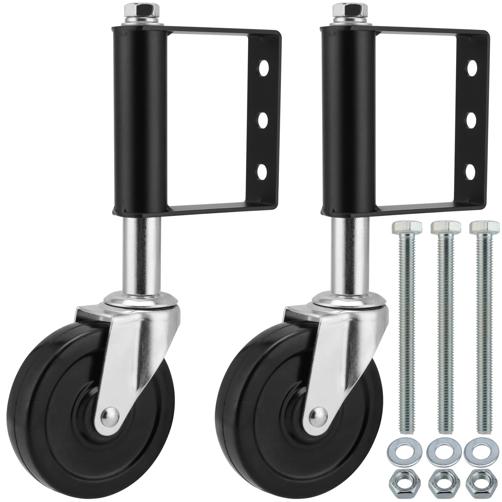 Buy JEUIHAU 2 Pack 4 Inches Spring Loaded Gate Caster, Heavy Duty Gate ...