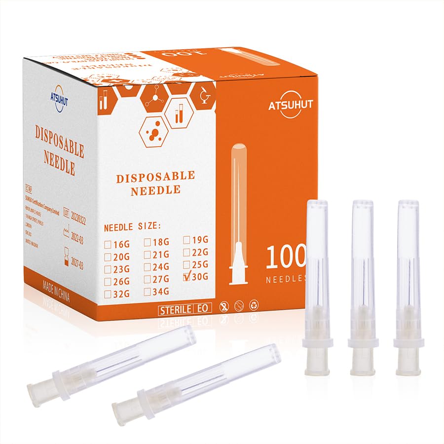 Snapklik.com : 30Ga 1/2 Inch Sterile Disposable Injection Needle